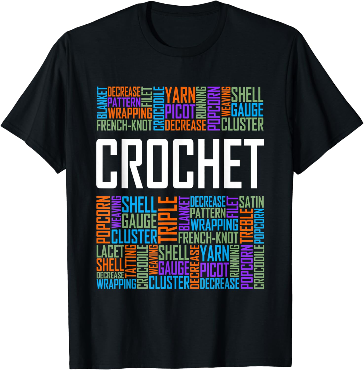 Crochet Words Crocheting Lover Gift Knitting Gifts T-Shirt - Walmart.com