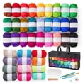 Crochet Yarn Kit, 48 Pcs 1400 Yards Acrylic Yarn Skeins 40 Colors ...