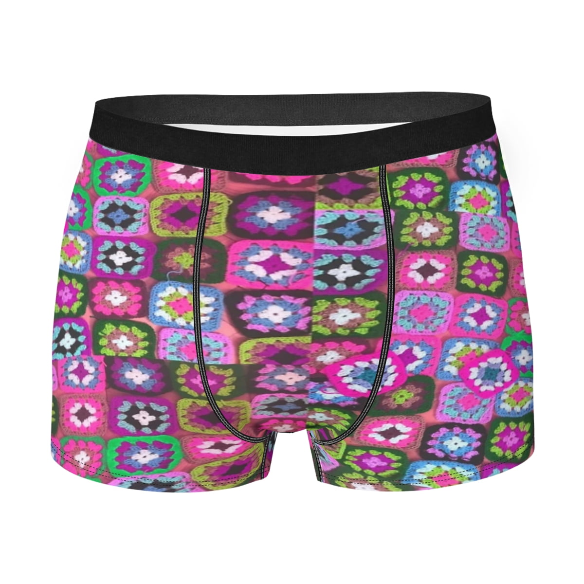 Crochet blanket granny square vintage Boxer Shorts For Man 3D Print ...