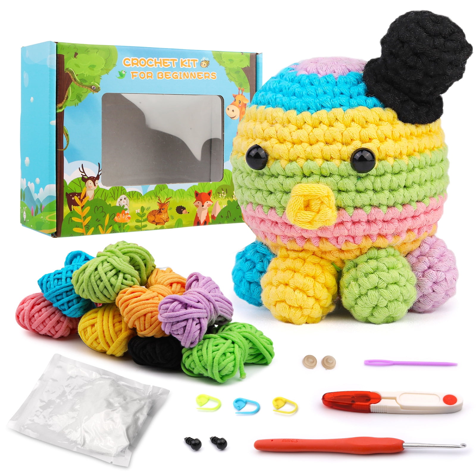 Crochet kit for beginners kids, Complete DIY Kit Animals with Kits for ...