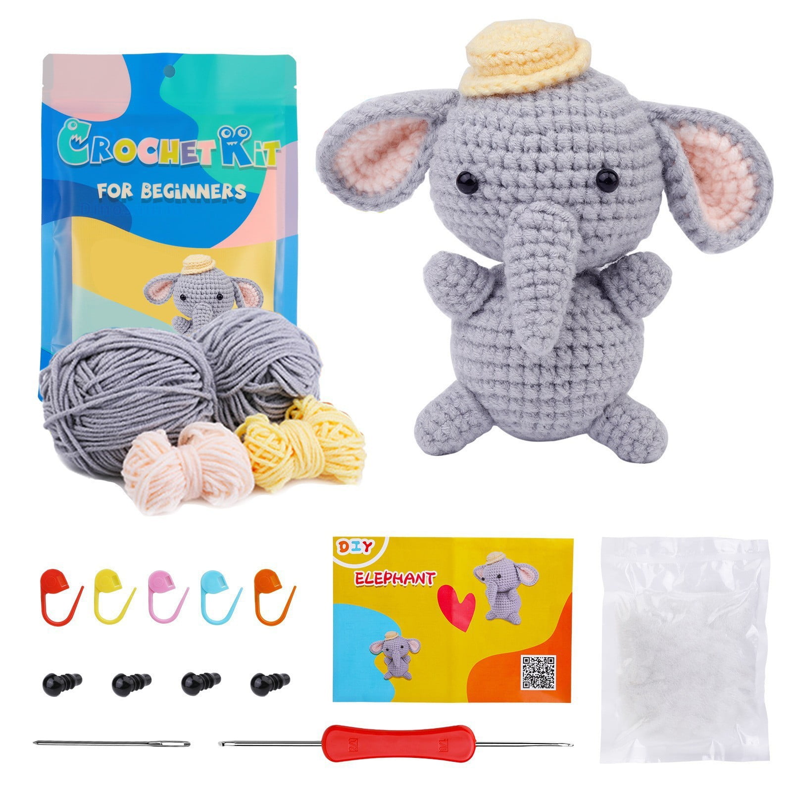 Crochet kit for beginners kids, Complete DIY Kit Animals with Kits for ...