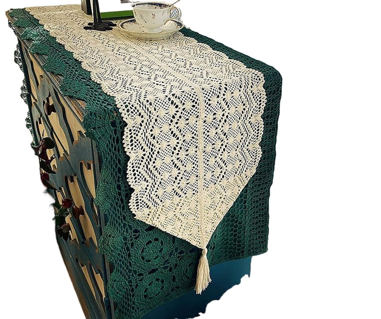 Crocheted Dresser Top Protector Elegant Tablecloths Cover for Parties ...