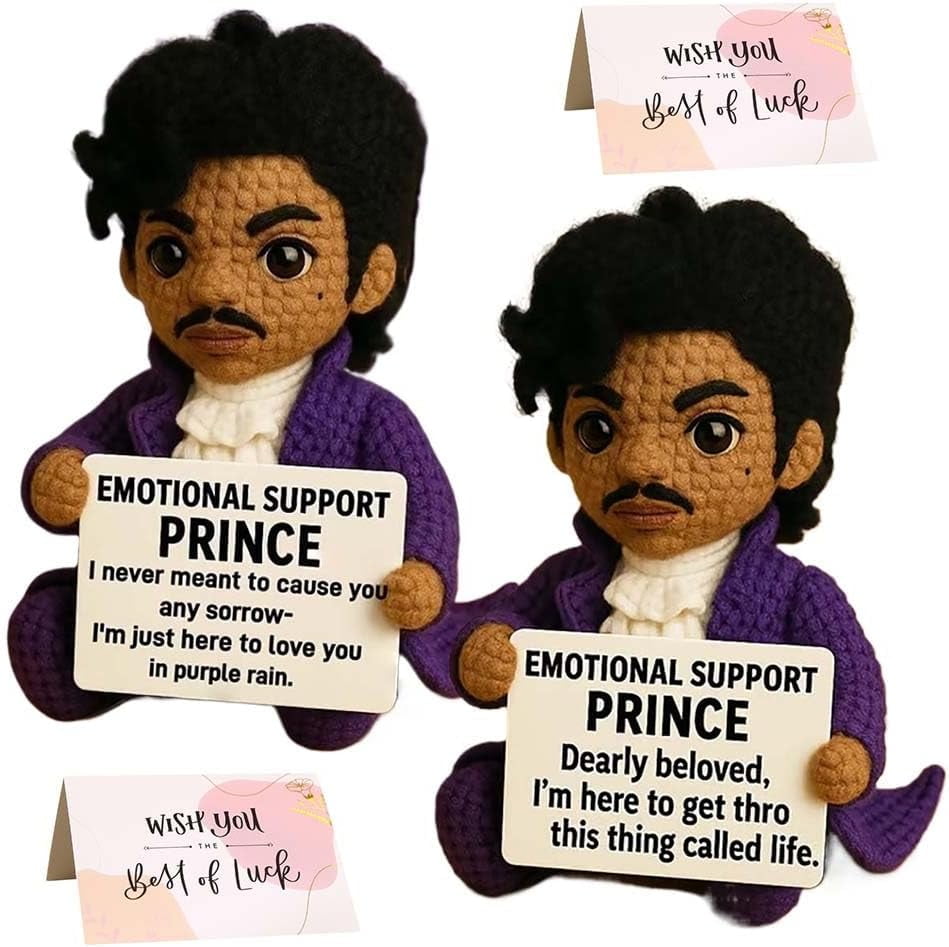 Crocheted Emotional Support Dolls, Positive Affirmation Crochet Prince ...
