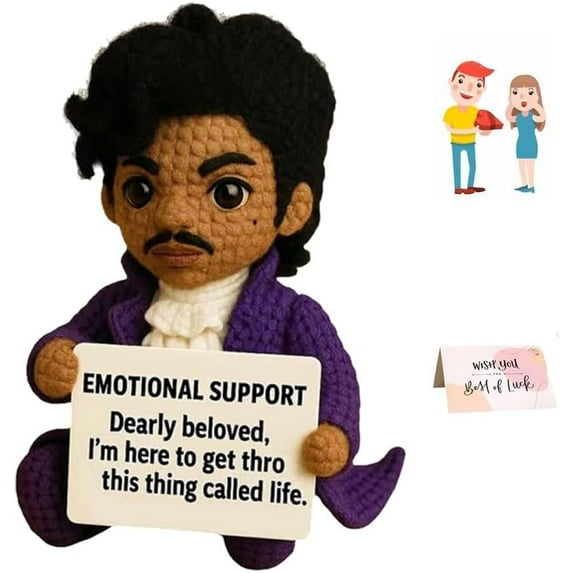 Crocheted Emotional Support Prince Doll, Handmade the Purple Rain ...