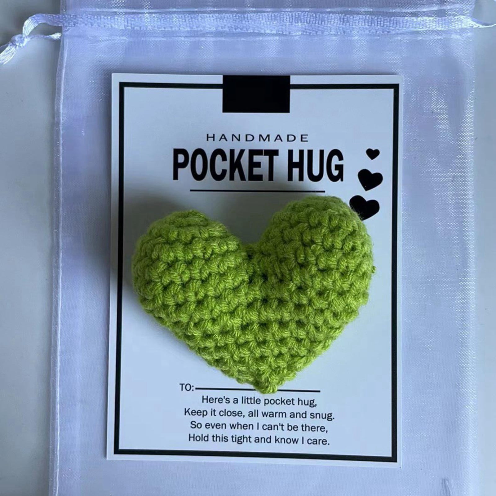 Crocheted Pocket Hug Heart, Handmade Cute Crocheted Pocket Hug Good ...