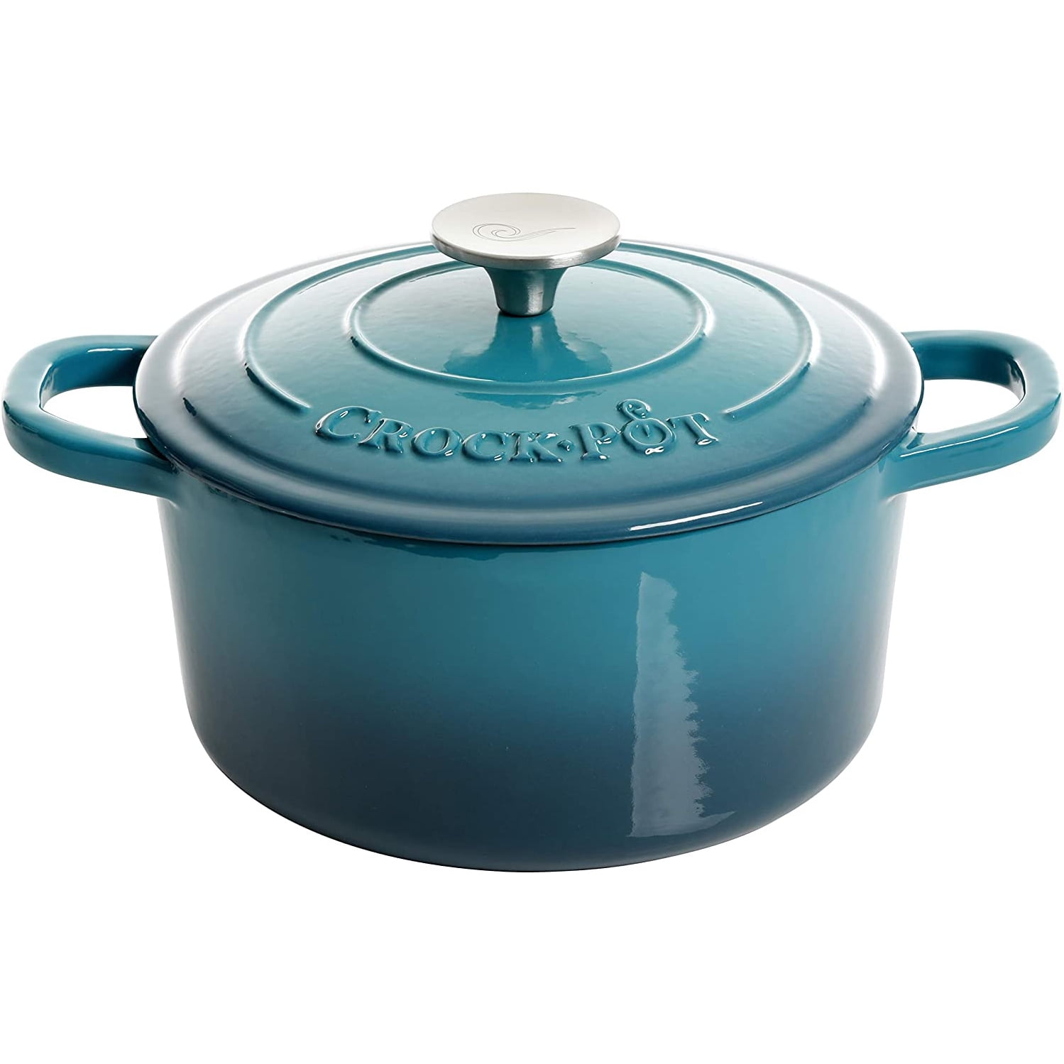 Crock-Pot 3 Quart Round Enamel Cast Iron Covered Dutch Oven Cooker ...