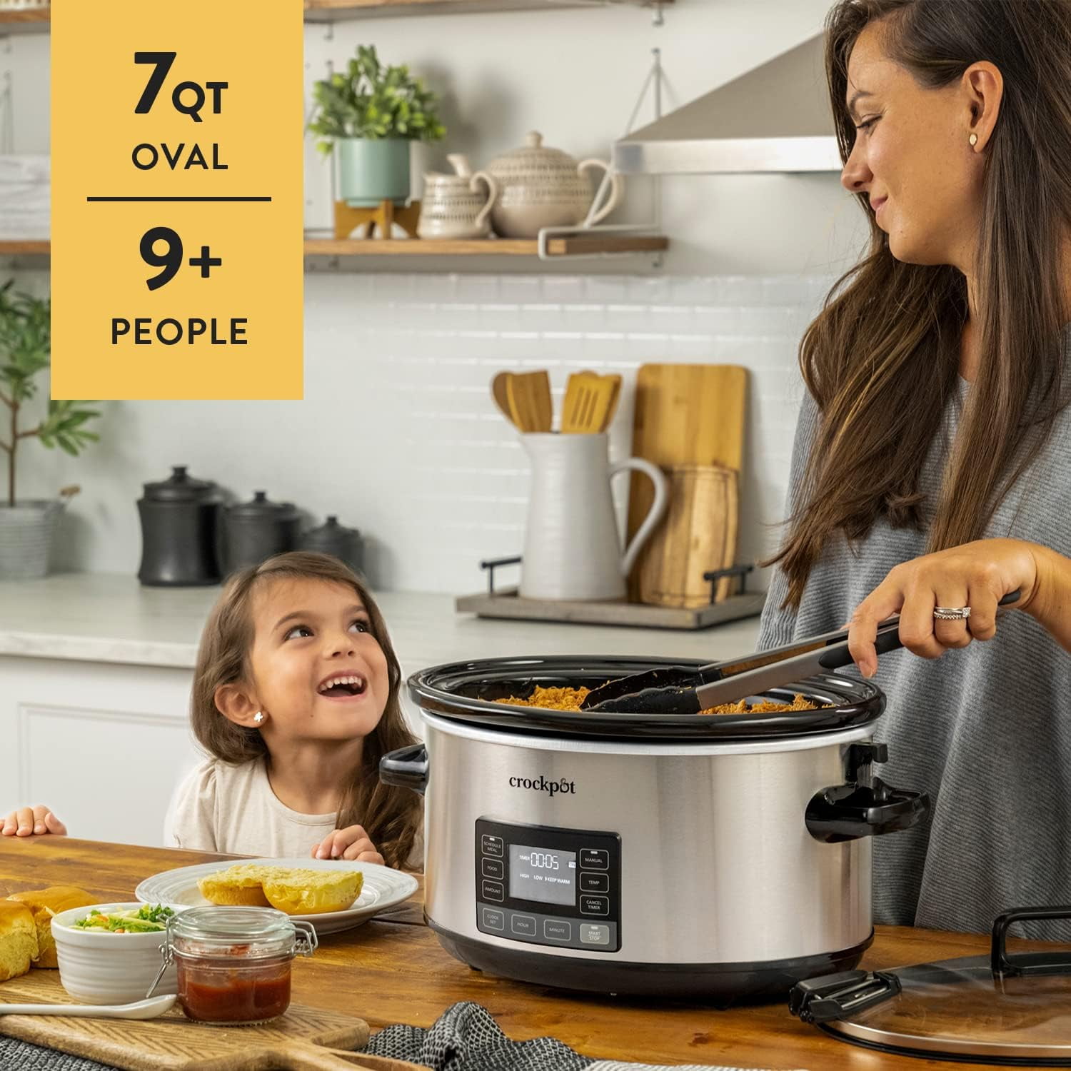 Crock-Pot 7-Quart Slow Cooker, Portable Programmable with Timer ...