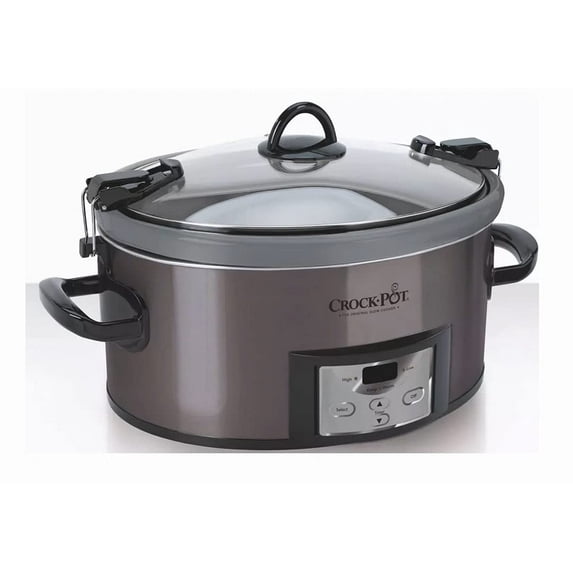 Crock Pot 7-qt Nonstick Ceramic Coating Cook & Carry Programmable Easy-Clean Slow Cooker ...