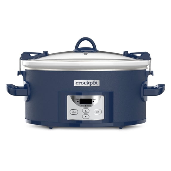 Crock-Pot 7-Quart One Touch Cook & Carry Slow Cooker - Blue, Travel ...
