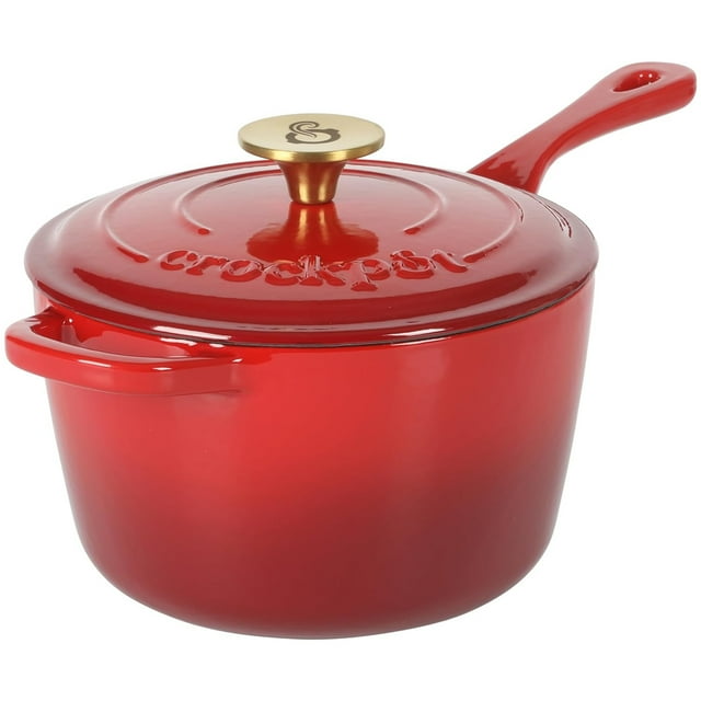 Crock-Pot 3 Qt Enameled Cast Iron Sauce Pan with Cooking Lid - Gradient ...