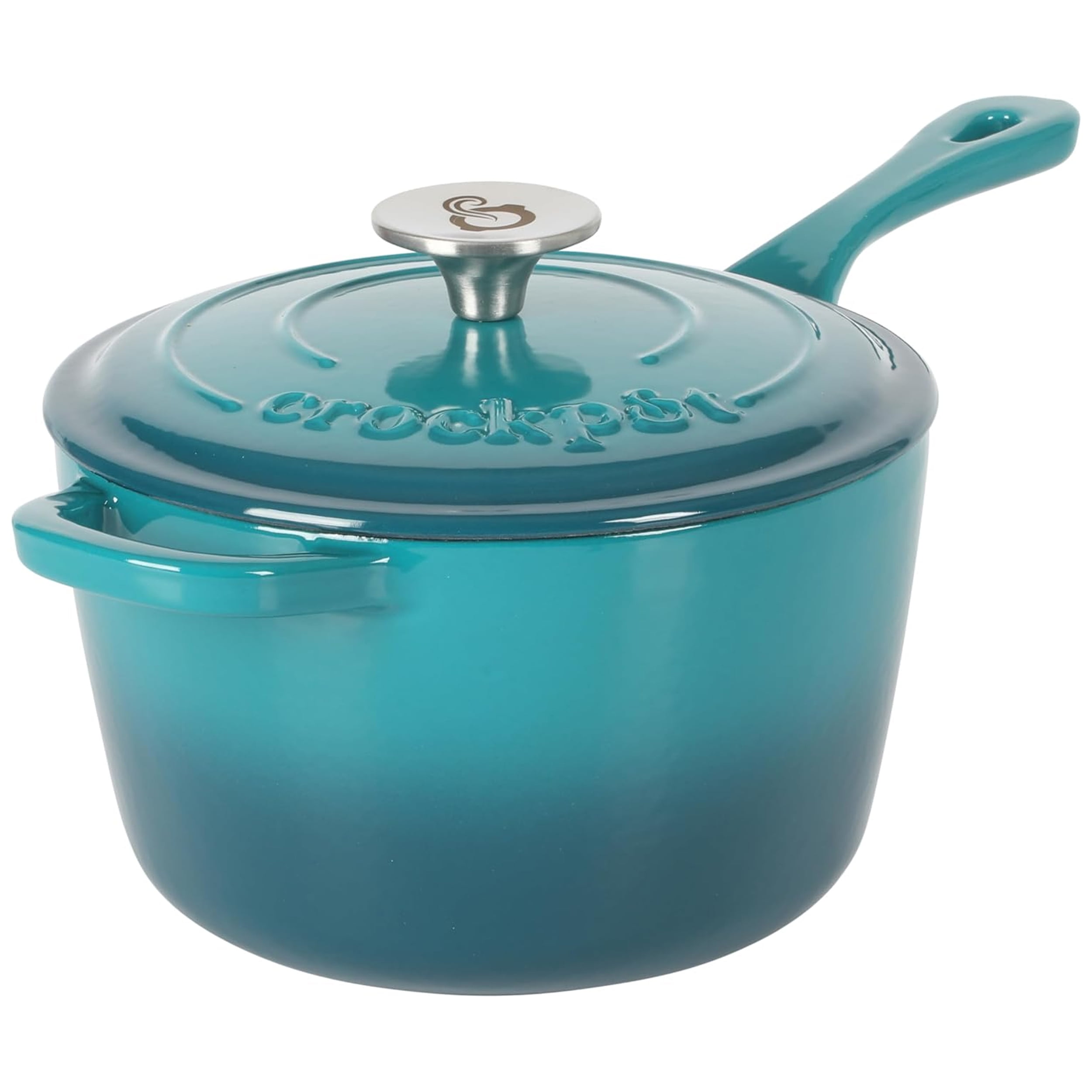 Crock-Pot, Enameled Cast Iron Saucepan, 3 Quart, Teal - Walmart.com