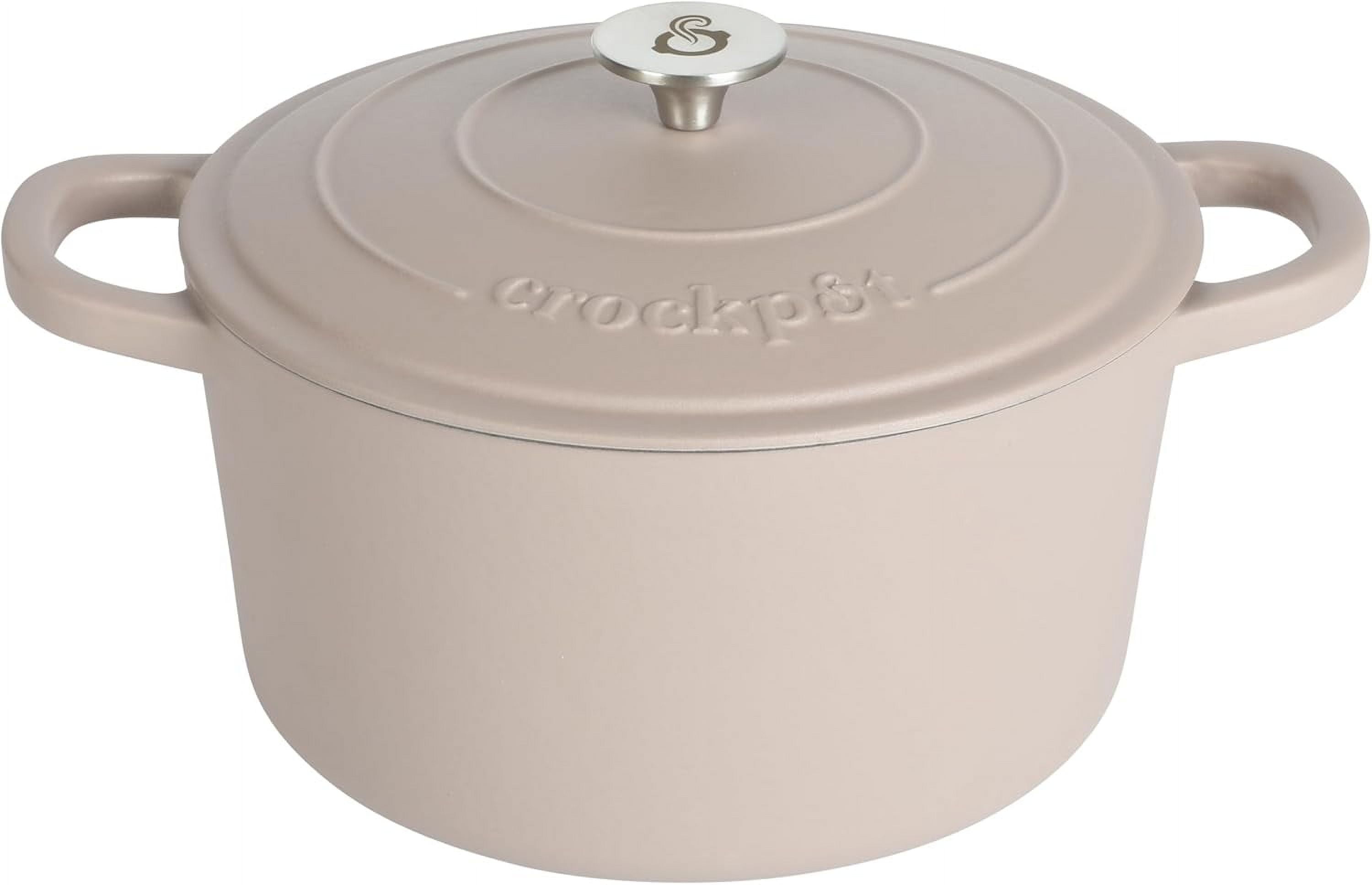 Crock Pot Artisan 5-Quart Round Cast Iron Dutch Oven Pot With Lid ...