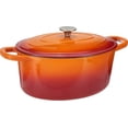 Crock Pot Artisan 7-Quart Oval Enameled Cast Iron Dutch Oven - Sunset ...