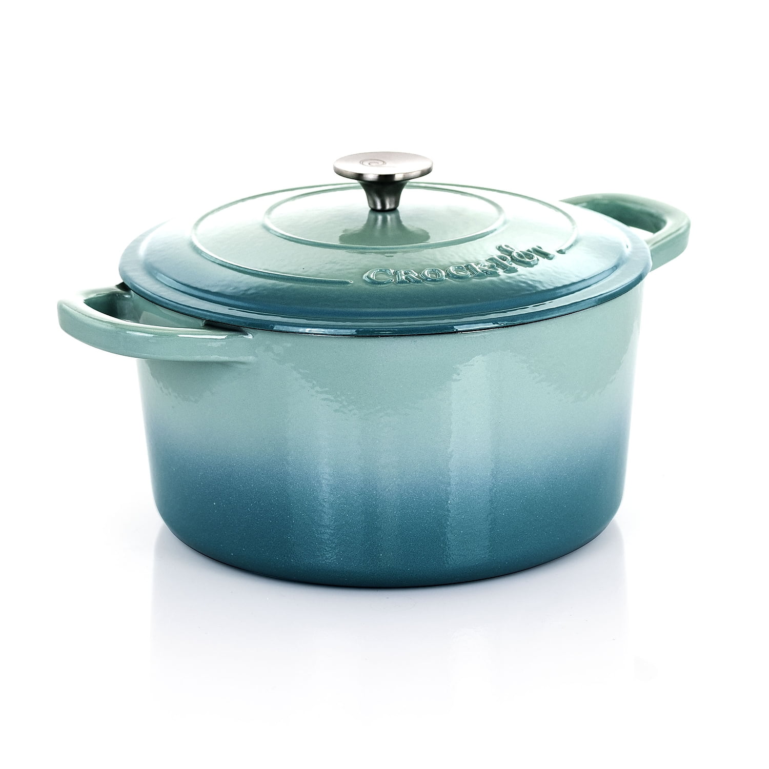 Crock-Pot Artisan Cast Iron 7 Qt Dutch Oven Aqua Blue (124961.02 ...