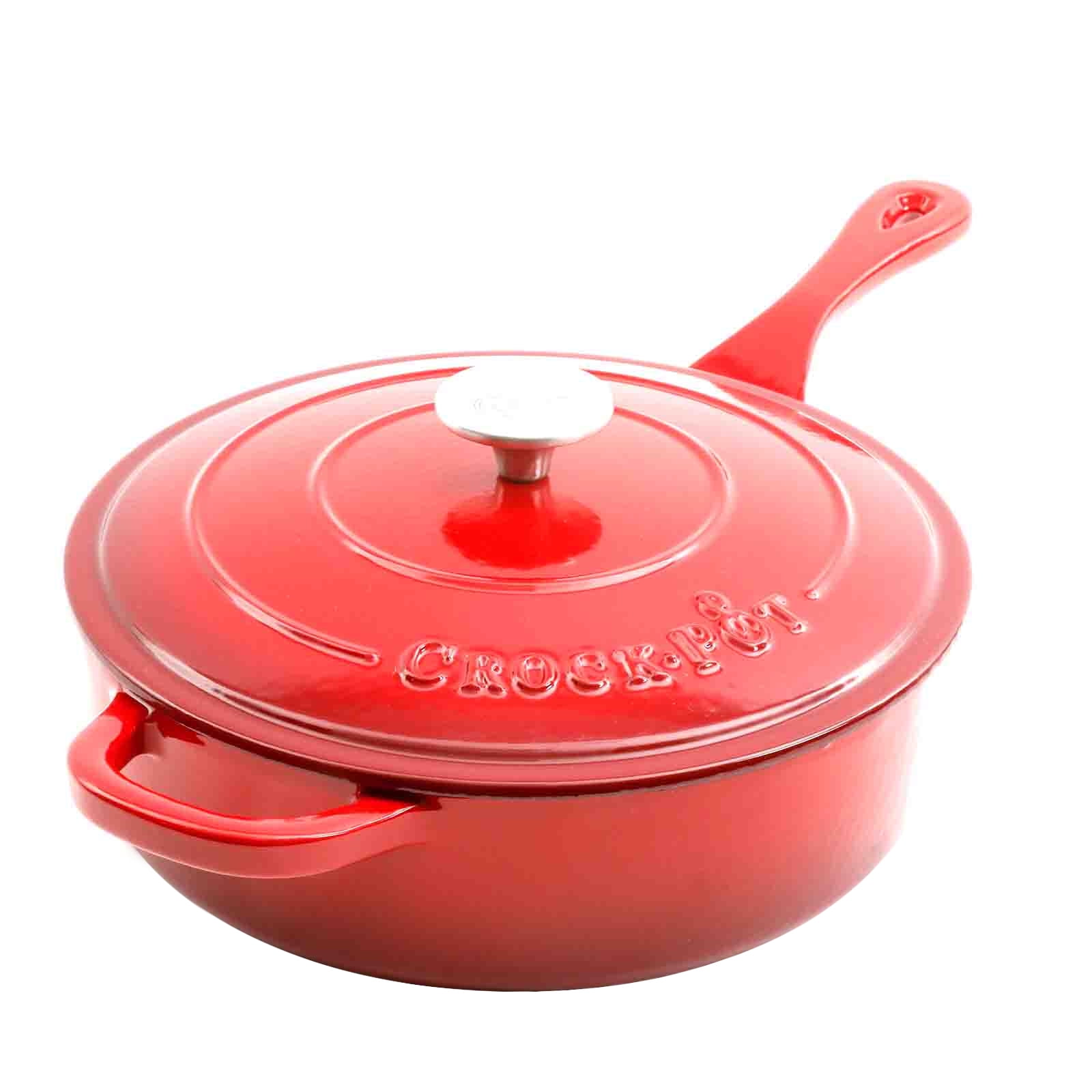 Crock-Pot Artisan 3.5 Quart Deep Enameled Cast Iron Cooking Saute Pan w ...