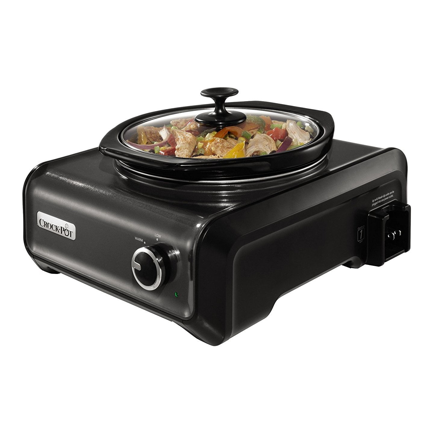 Crock-Pot Hook Up Connectable 2Qt Round + 5Qt Oval Slow Cooker + 2 ...