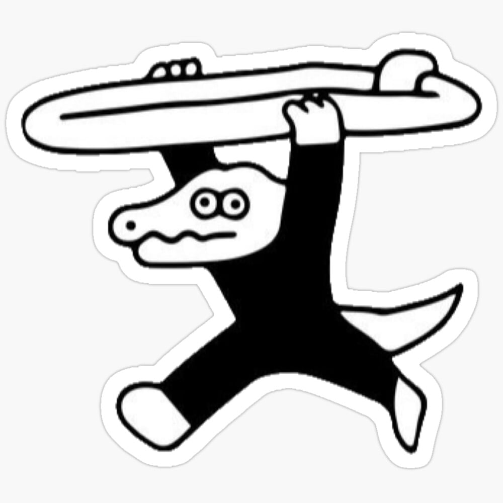 Crock Surfer Stickerphone Decal Water Bottle Stickers, Vinyl Stickers ...