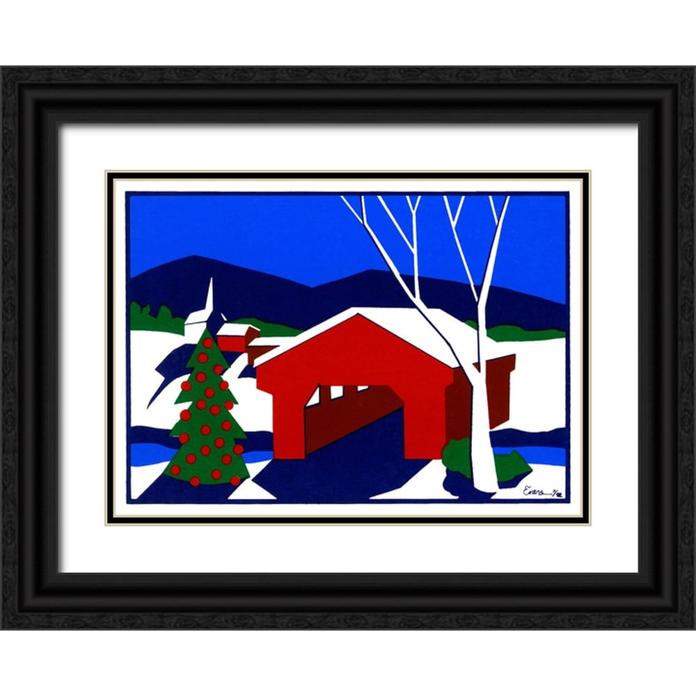 Crockett Collection 24x18 Black Ornate Wood Framed with Double Matting ...