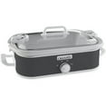 Crockpot 3.5 Quart Rectangular Casserole Slow Cooker in Charcoal ...