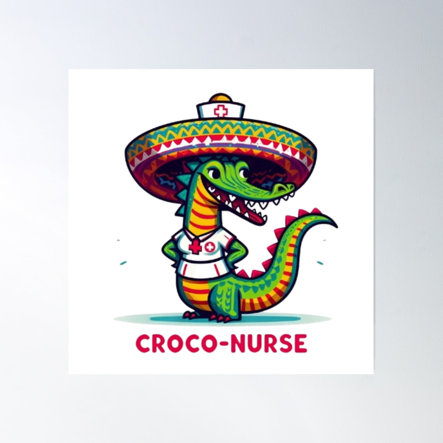 Croco-Nurse: The Quirky And Colorful Healthcare Hero Poster Wall Art ...