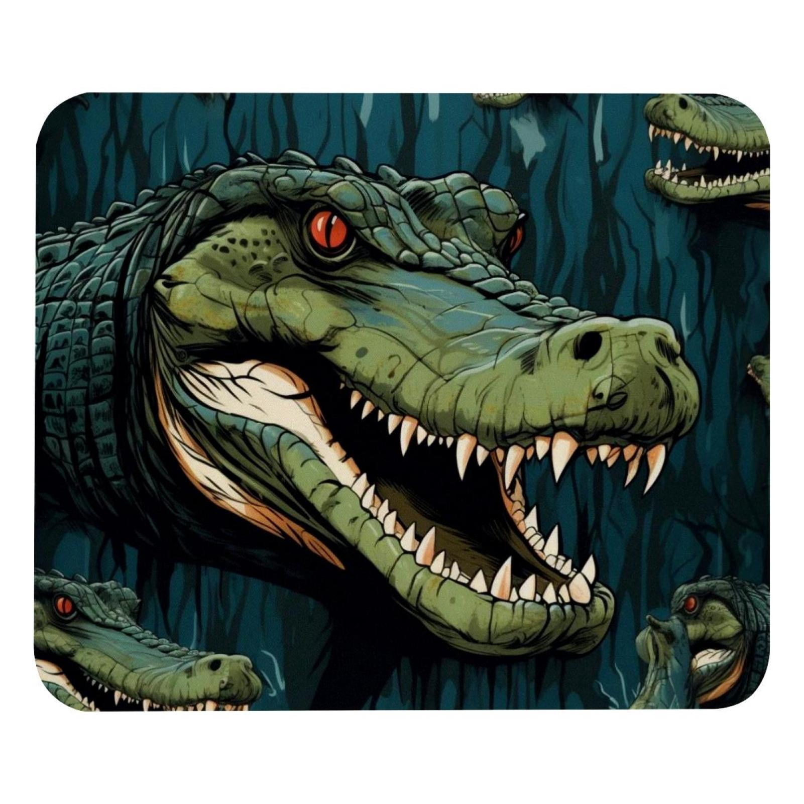 Crocodile 8.3x9.8 Inch Square Desk Mat with Non-Slip Rubber Bottom for ...