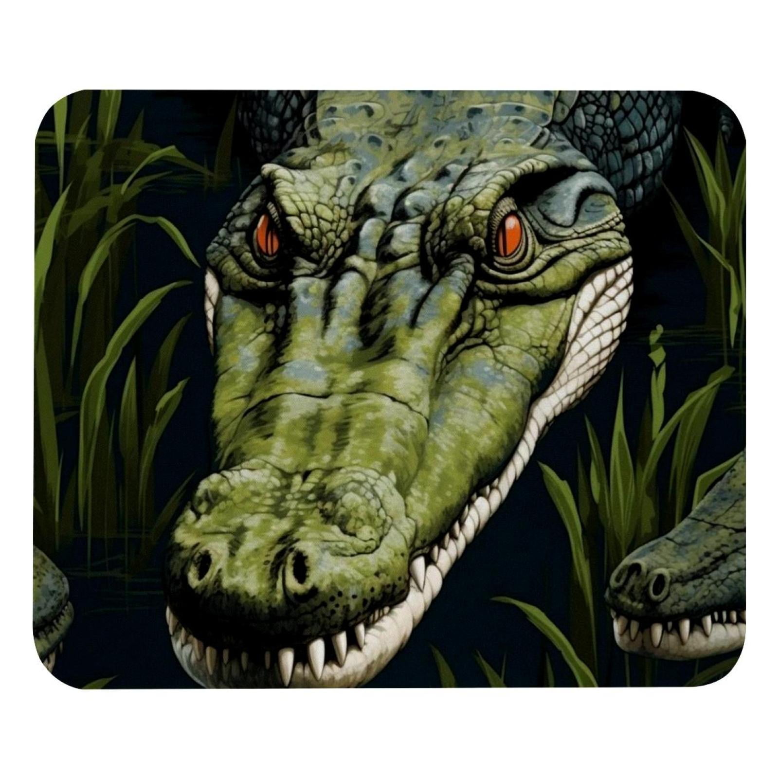 Crocodile 8.3x9.8 Inch Square Non-Slip Rubber Bottom Mouse Pad, Desk ...