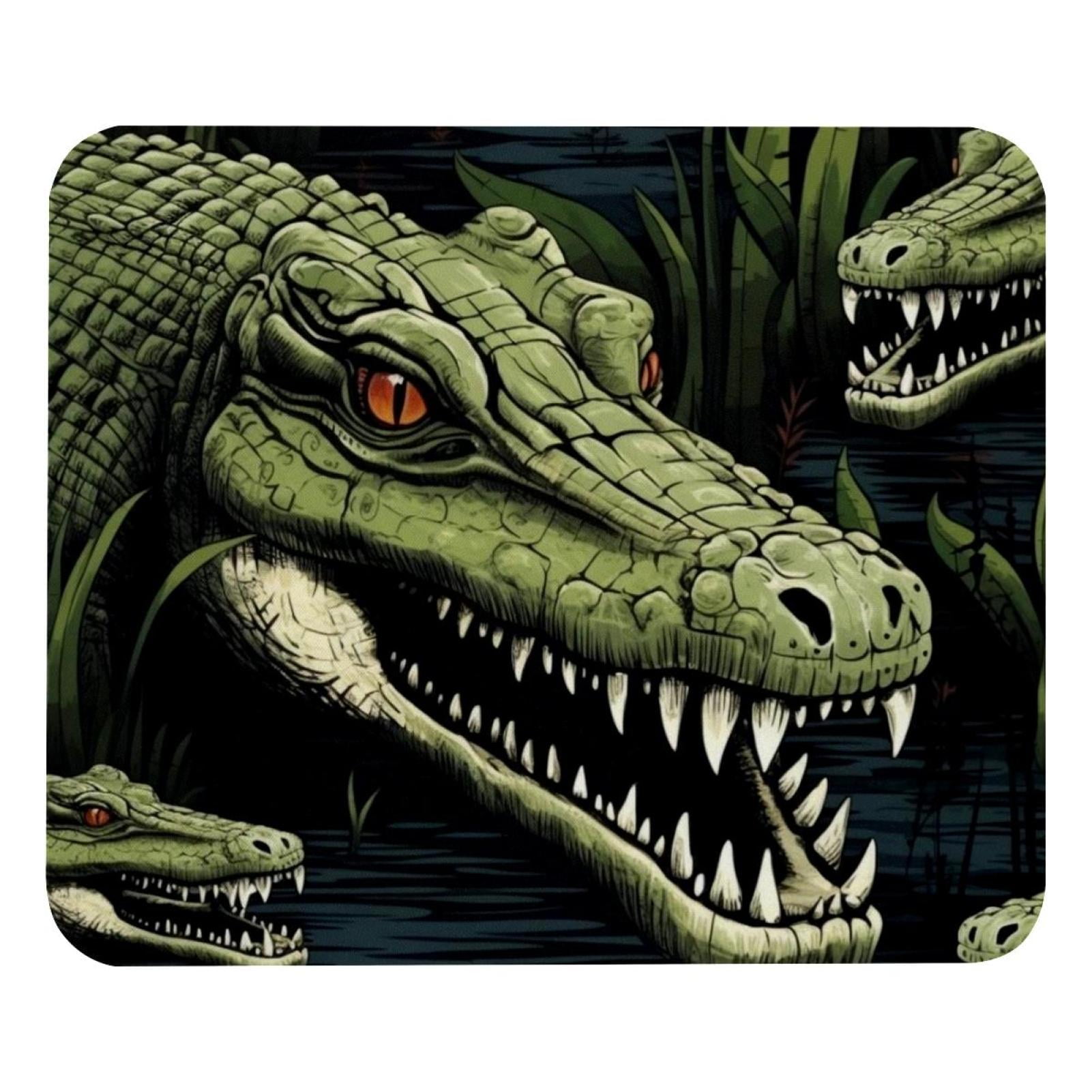Crocodile 8.3x9.8 Inch Square Non-Slip Rubber Bottom Mouse Pad, Desk ...