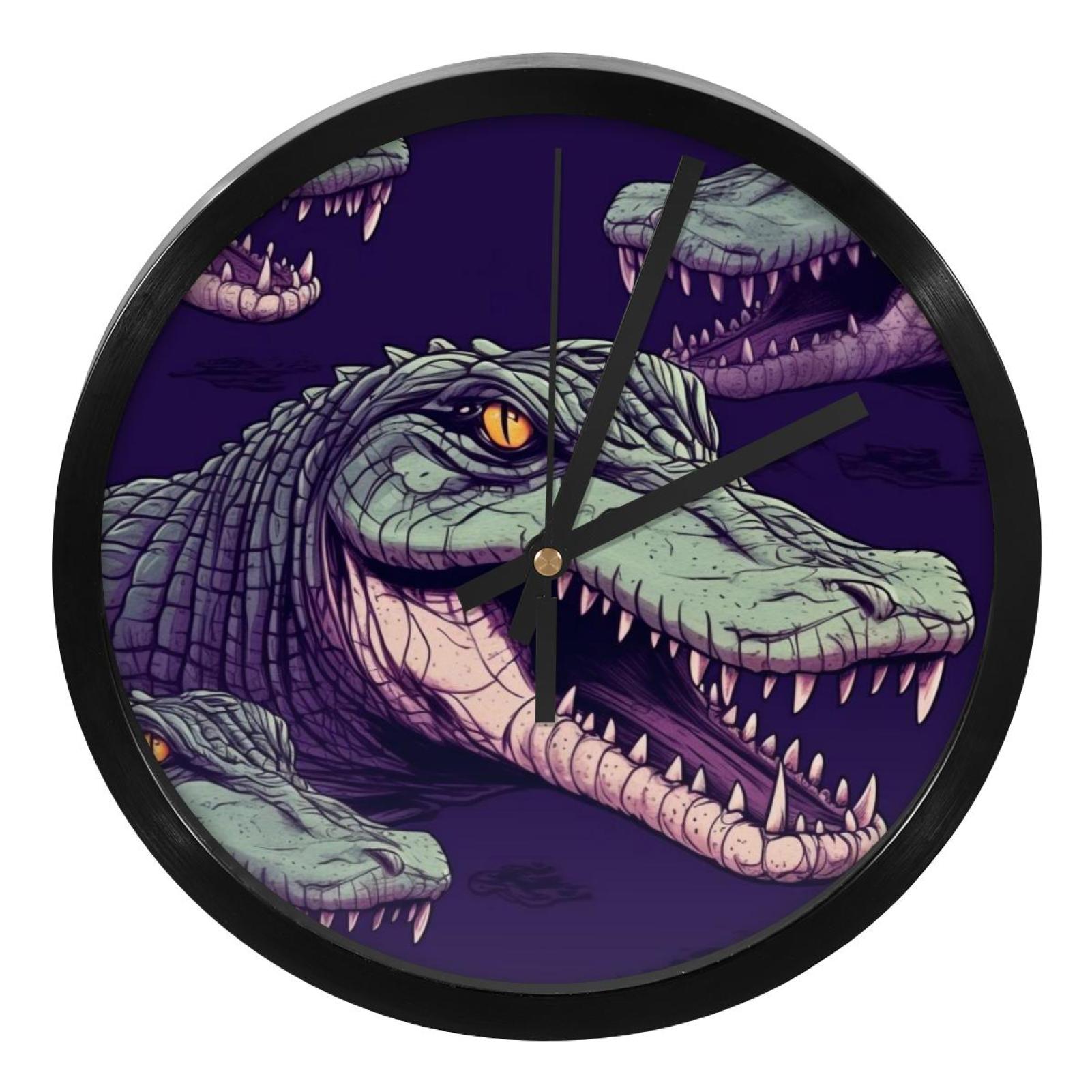 Crocodile 9.8 Inch Silent Round Digital Wall Clock - Battery Operated ...