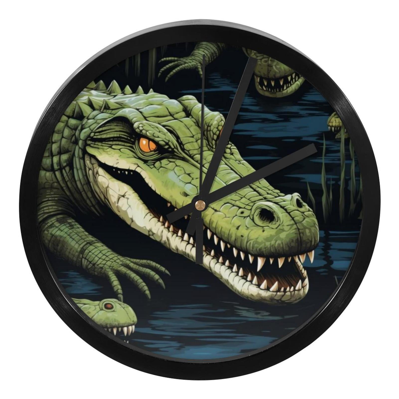 Crocodile 9.8 Inch Silent Round Digital Wall Clock, Battery Operated ...