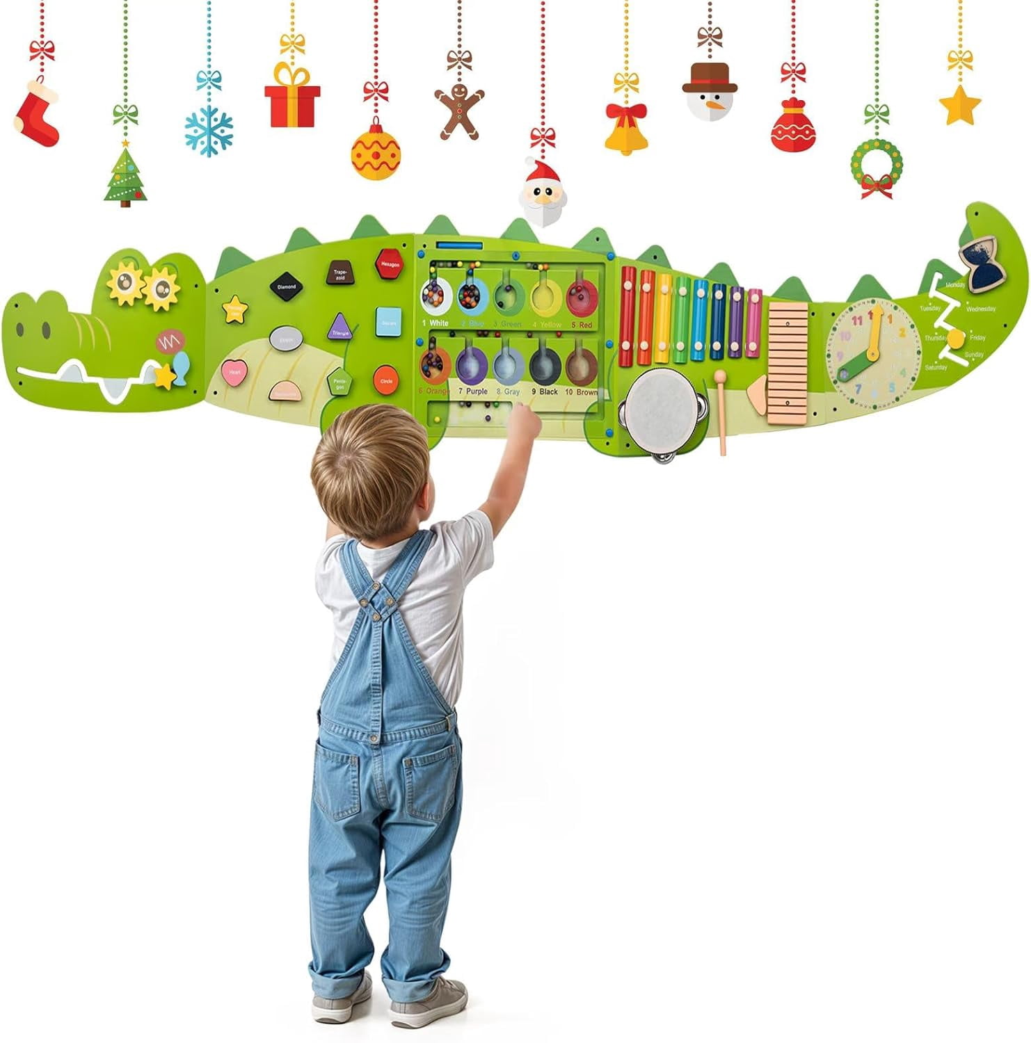 Crocodile Activity Wall Busy Board Panels,11-in-1 Montessori Sensory ...