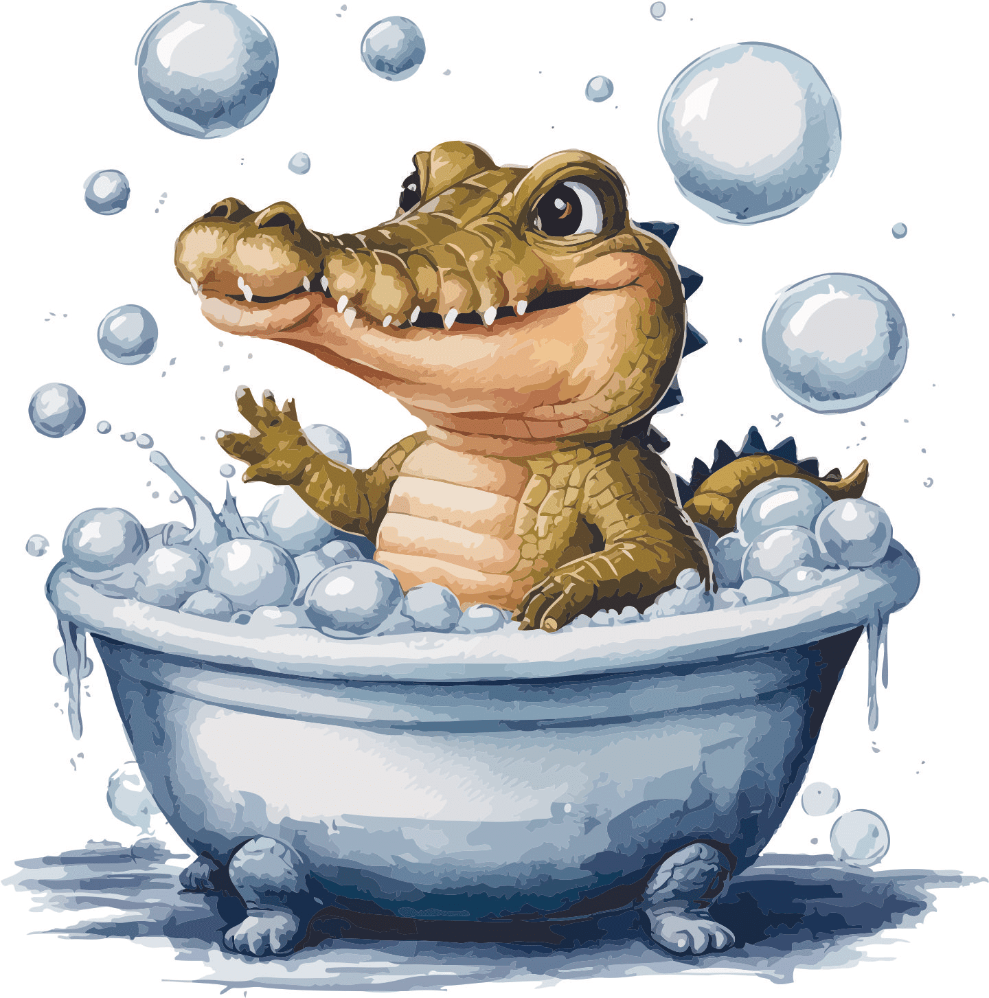 Crocodile Alligator Bath Tub Shower Animal Wild Adventure Fun Colorful ...