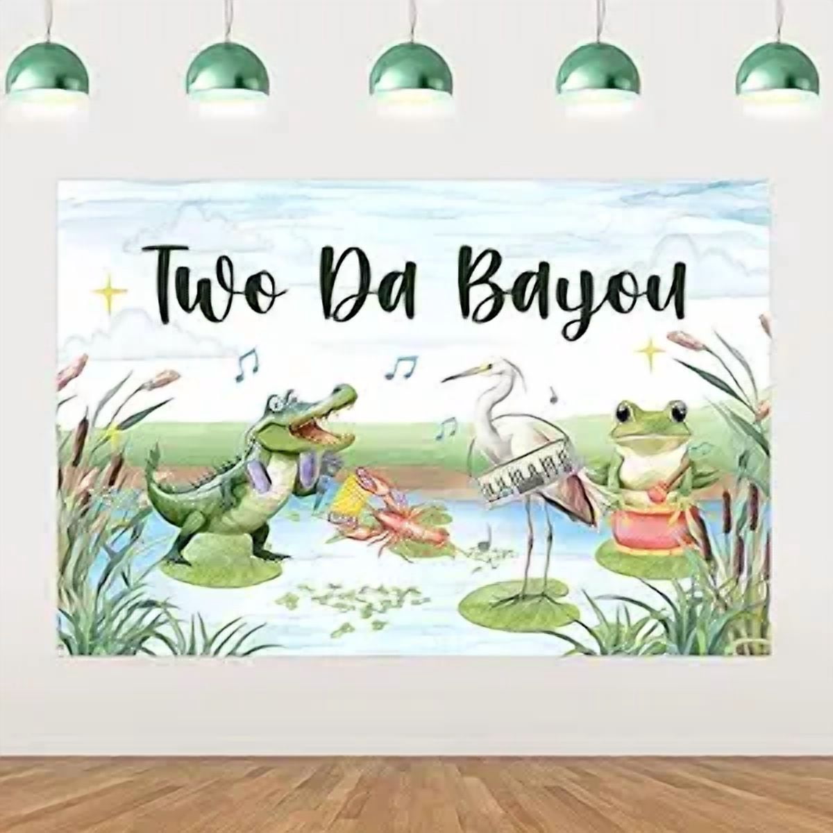 Crocodile Birthday Decor 5 * 3ft Two Da Bayou Backdrop Banner Alligator ...