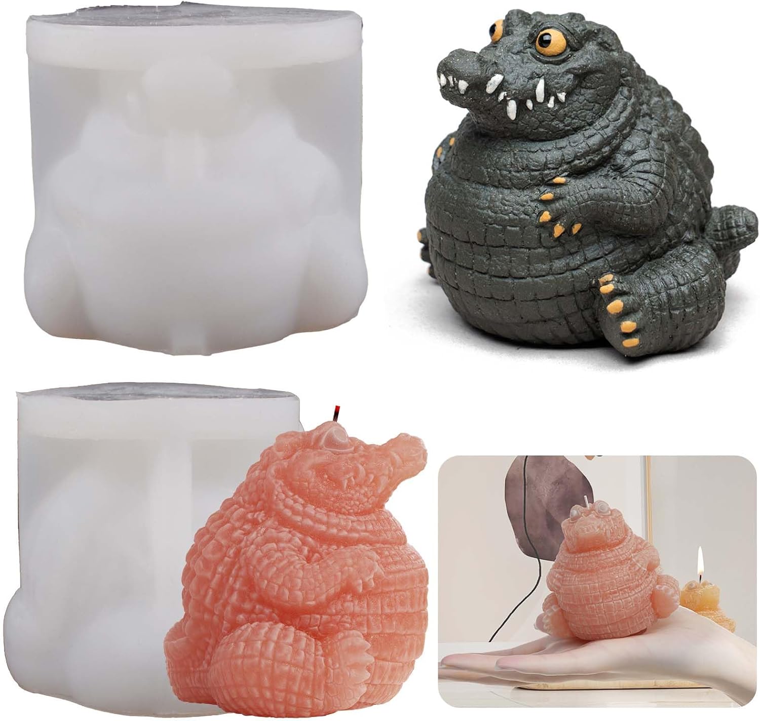 Crocodile Candle Mold Crocodile Animal Mold Crocodile Resin Casting ...