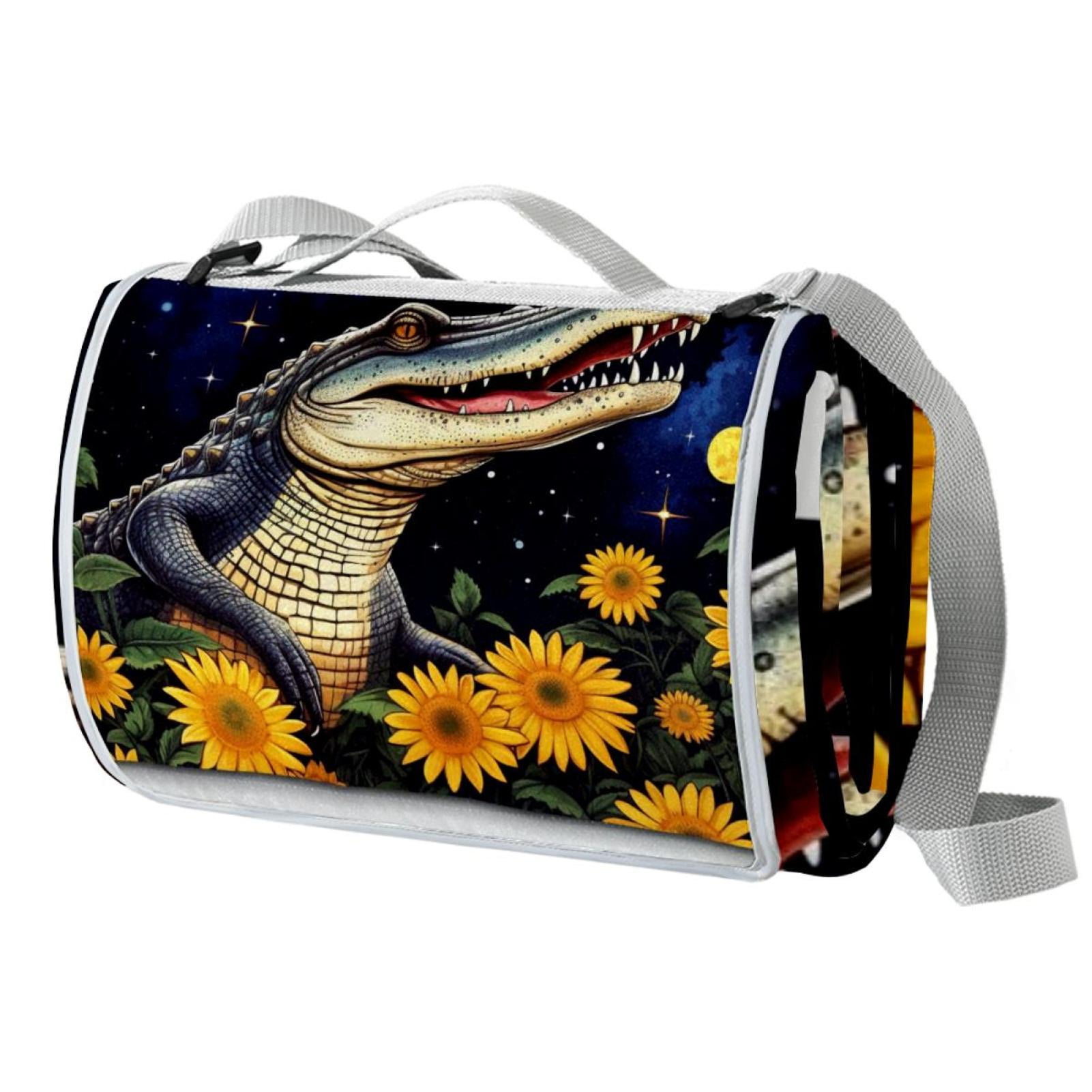 Crocodile Canvas Picnic Blanket Outdoor Waterproof Portable Mat for ...