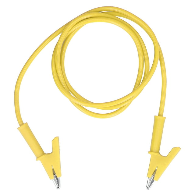 Crocodile Clip Test Lead Dual Ended 10mm Opening Testing Cable Wire For Battery Vehicleyellow