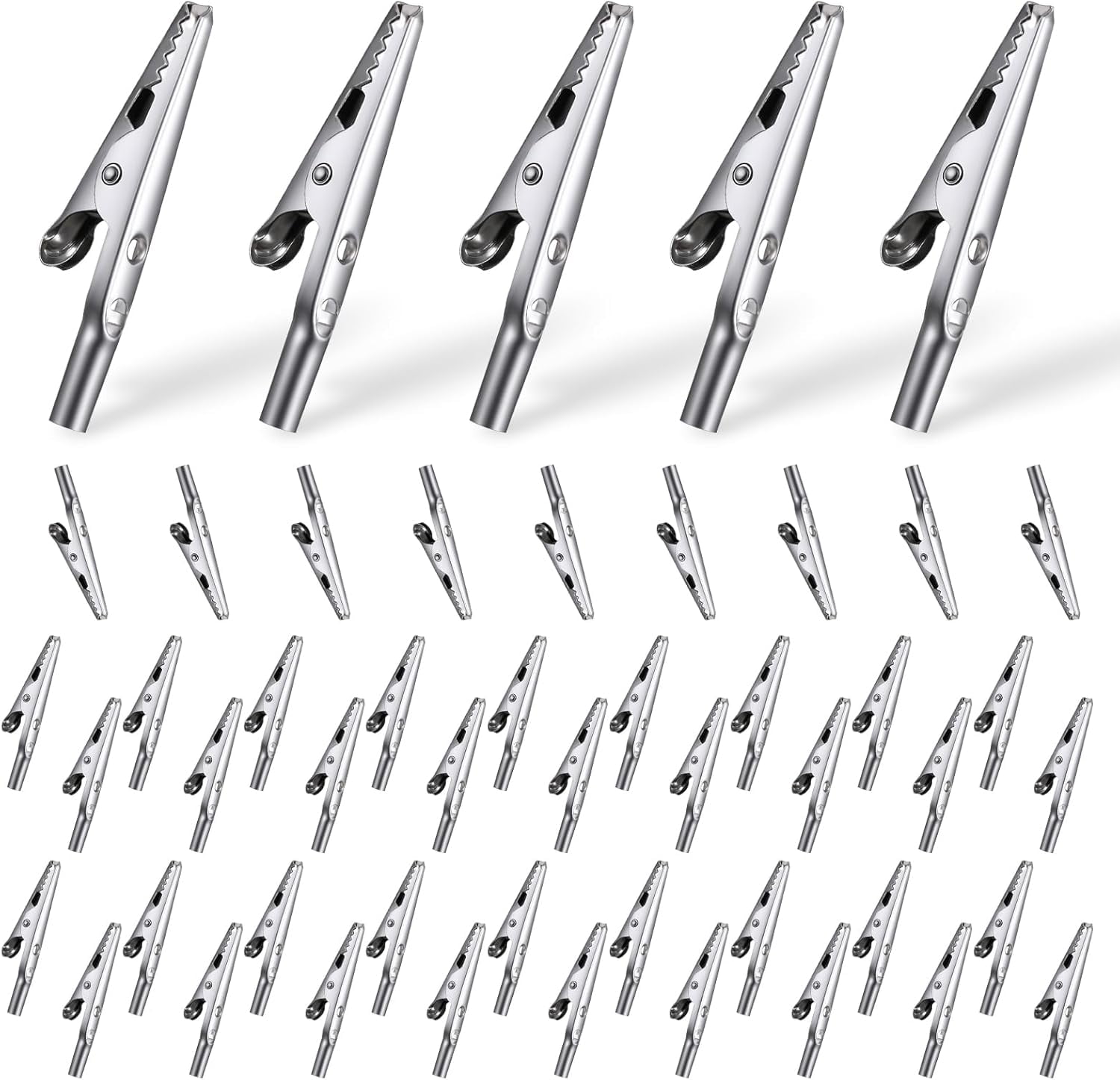 Crocodile Clips Electrical, 50 PCS Metal Alligator Clips Spring Clamps ...