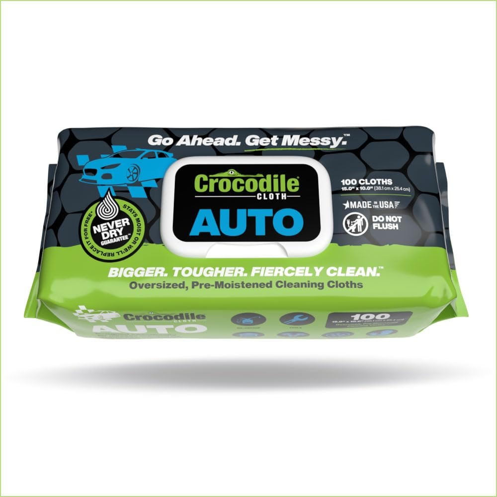 Crocodile Cloth Auto Cleaning Wipes - Car Engine Degreaser, Body ...