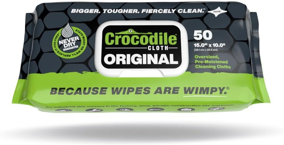 Crocodile Cloth Industrial Hand & Tool Cleaning Wipes - Heavy-Duty 10 ...