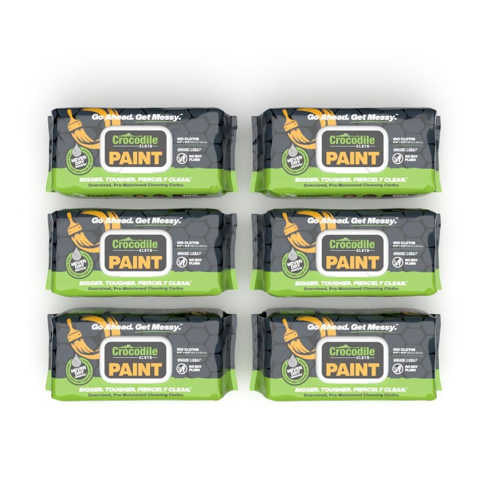 Crocodile Cloth Paint Cleaning Wipes, 100 Wipes, 6 Pack Case - Painting ...