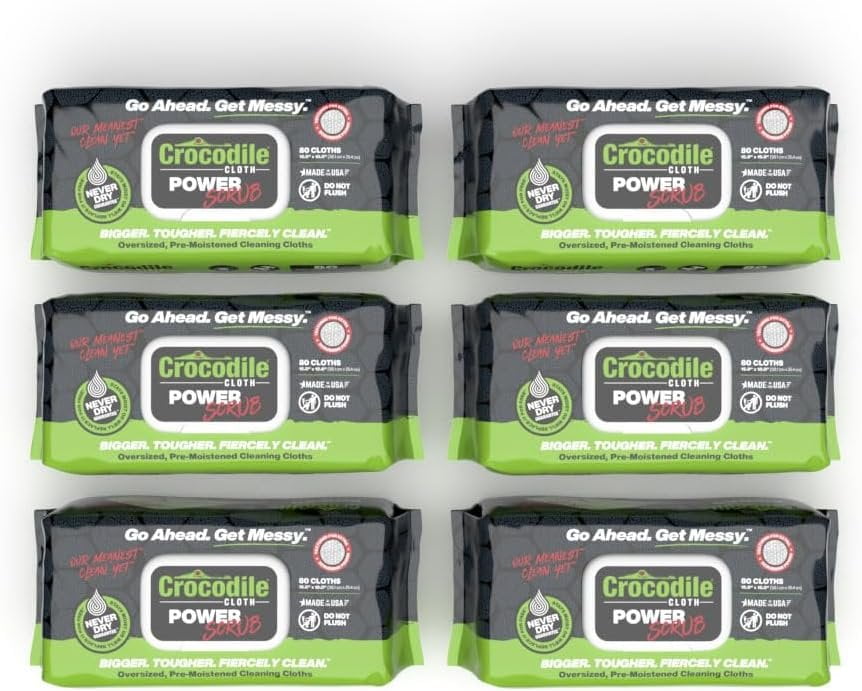 Crocodile Cloth Power Scrub - 6 pack. 480 15" x 10" Heavy Duty Cleaning ...