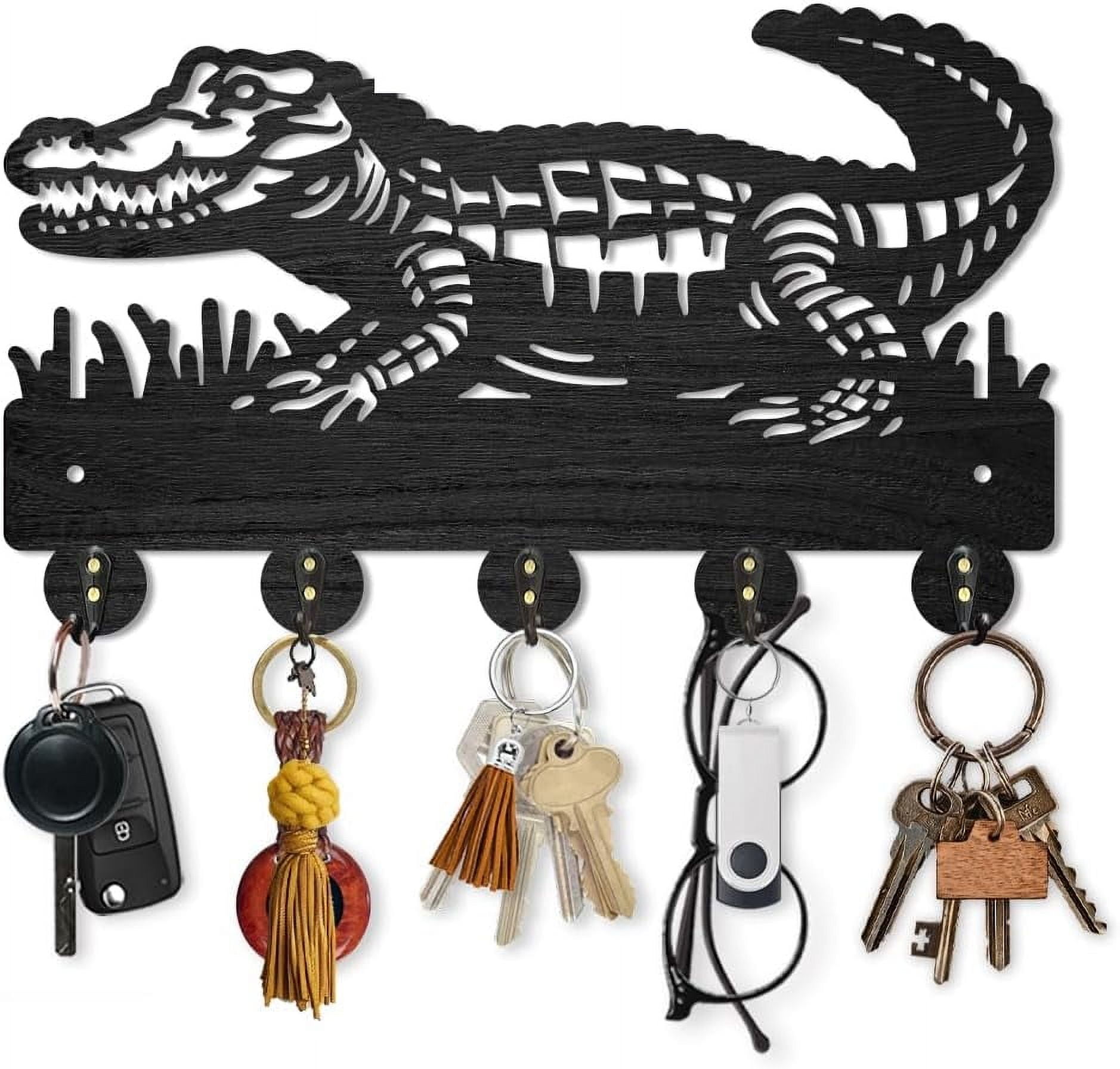 Crocodile Coat Rack Wall Mount Reptile Animal Wood Key Holder for Wall ...