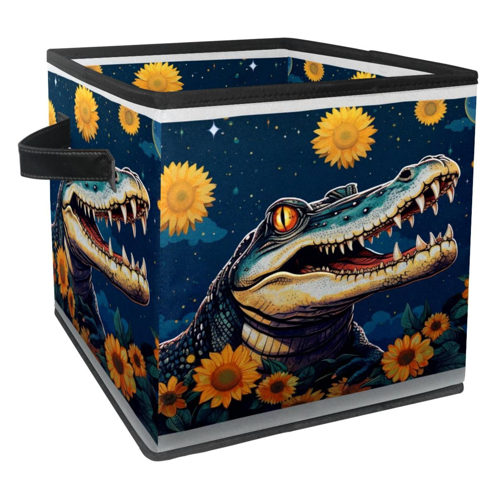 Crocodile Collapsible Cube Organizer Storage Bin with Handle, 10.8"x10 ...
