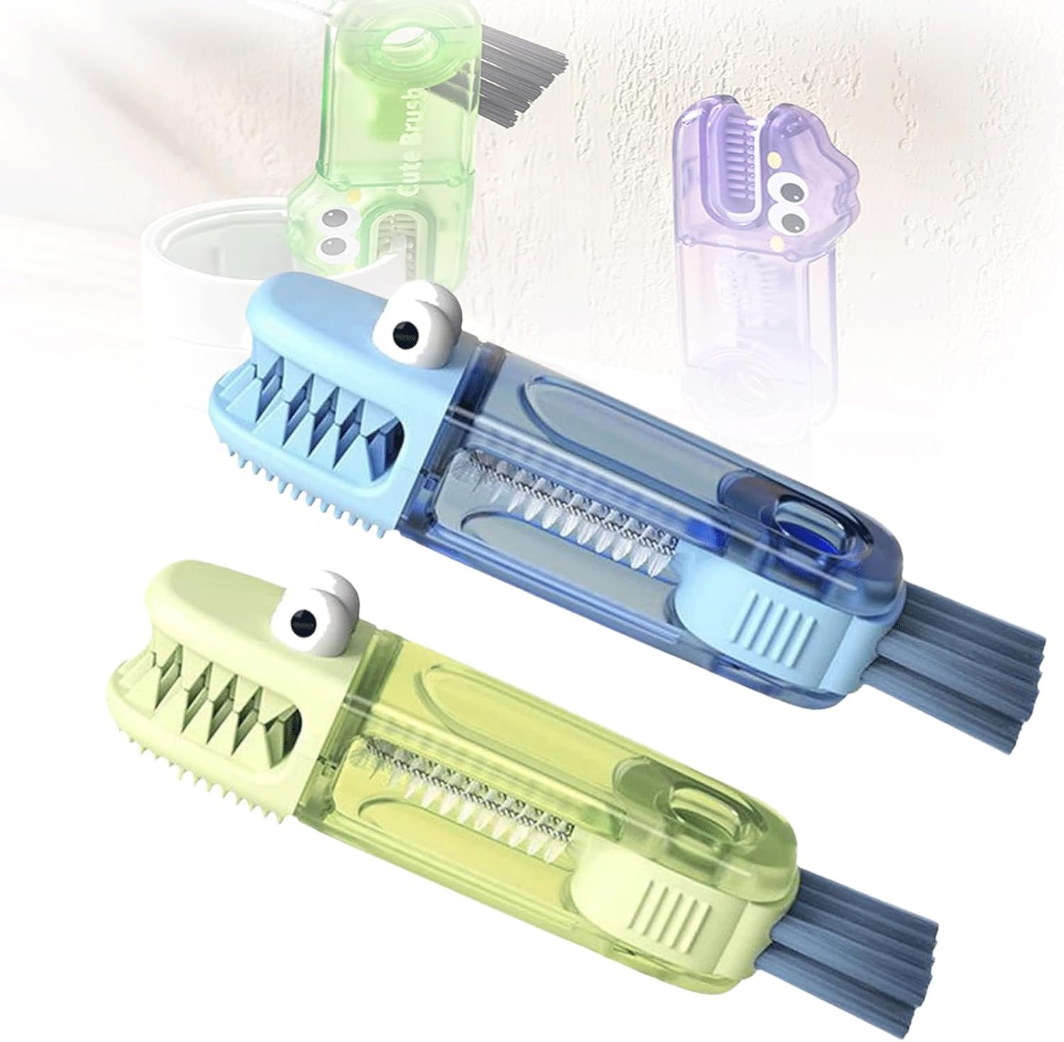 Crocodile Cup Lid Brush 3 in 1, Multifunctional Alligator Silicone ...