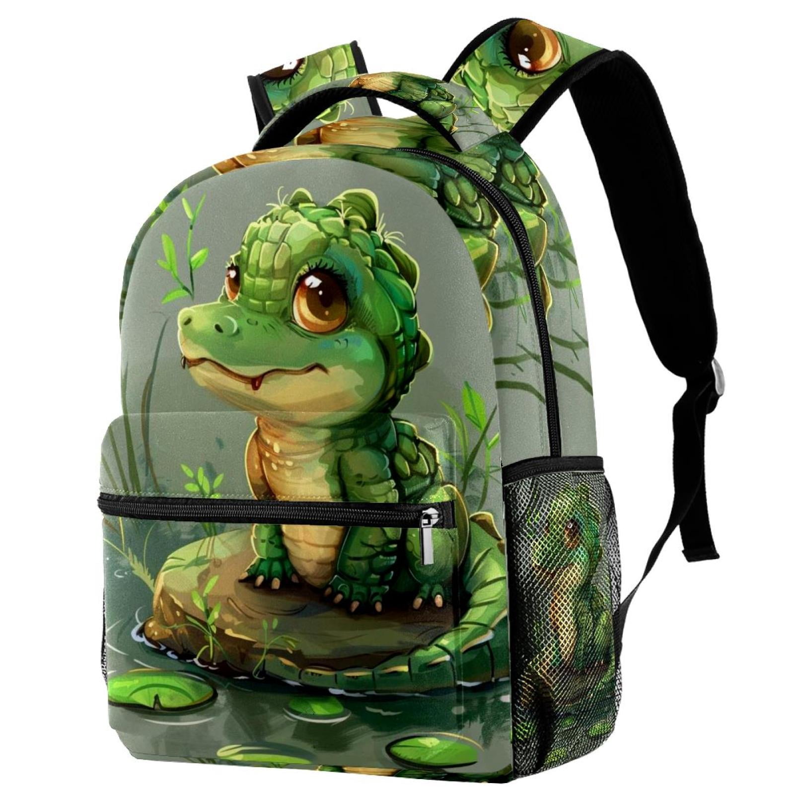 Crocodile Cute Cartoon Lightweight Backpacks Roomy Interior, Casual ...