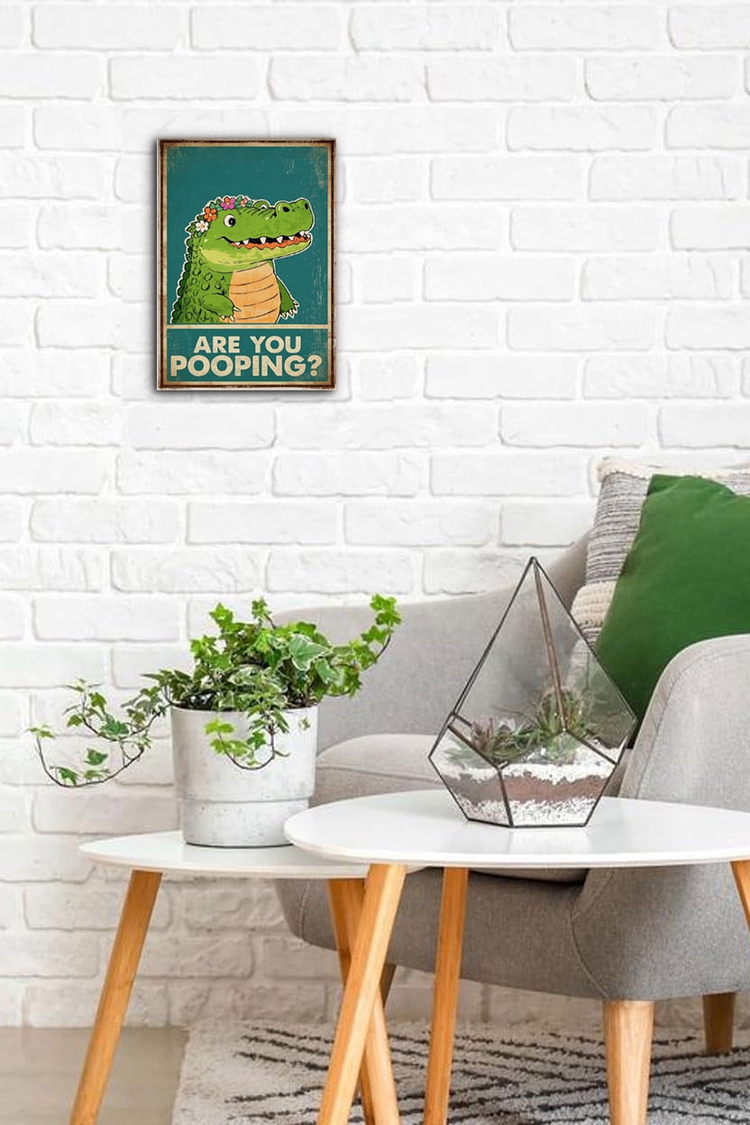 Crocodile Decor Flush It Good Flush It Real Good Vintage Metal Sign Wall Decor Gift For Bathroom ...