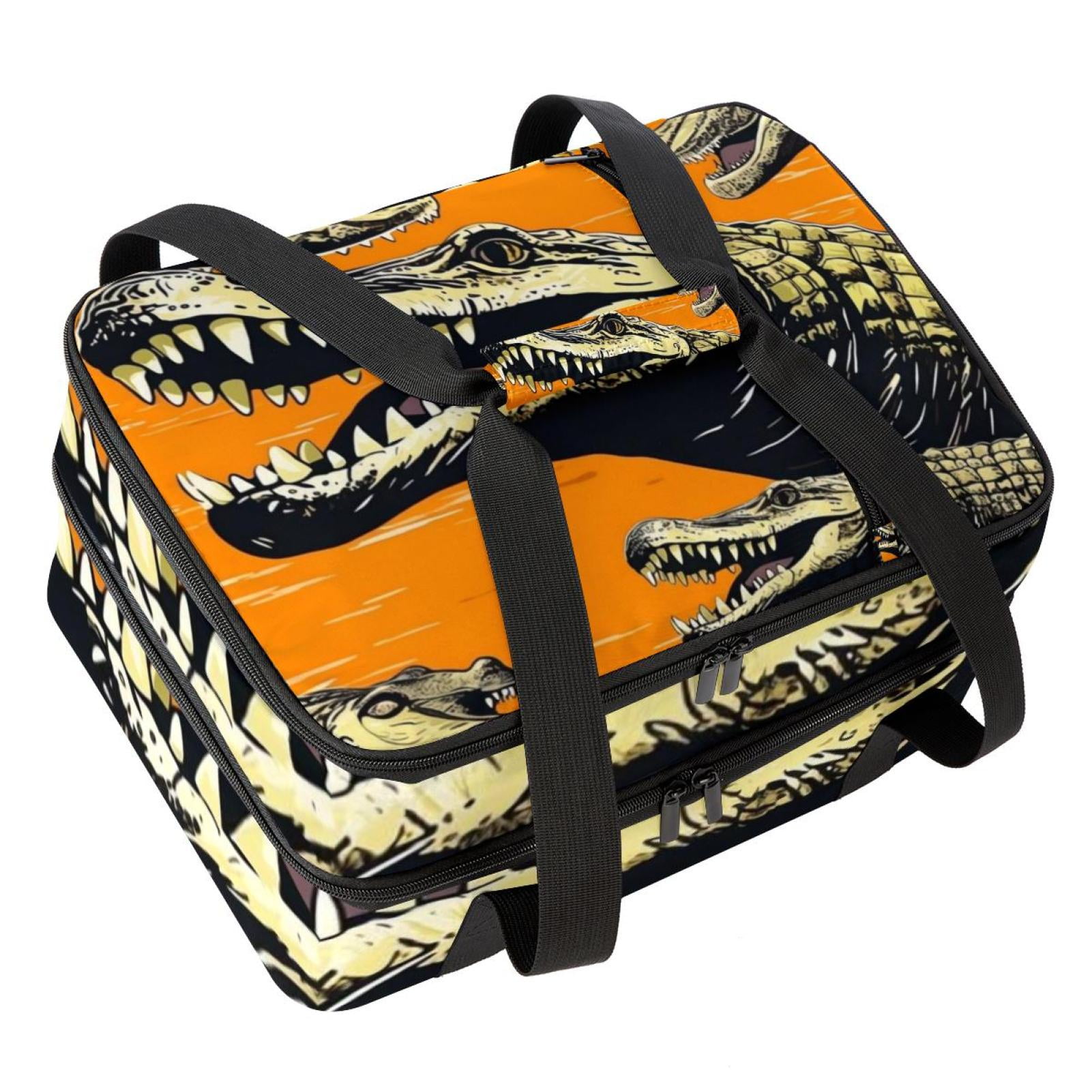 Crocodile Double Layered Insulated Lunch Bag with Two Compartments for ...
