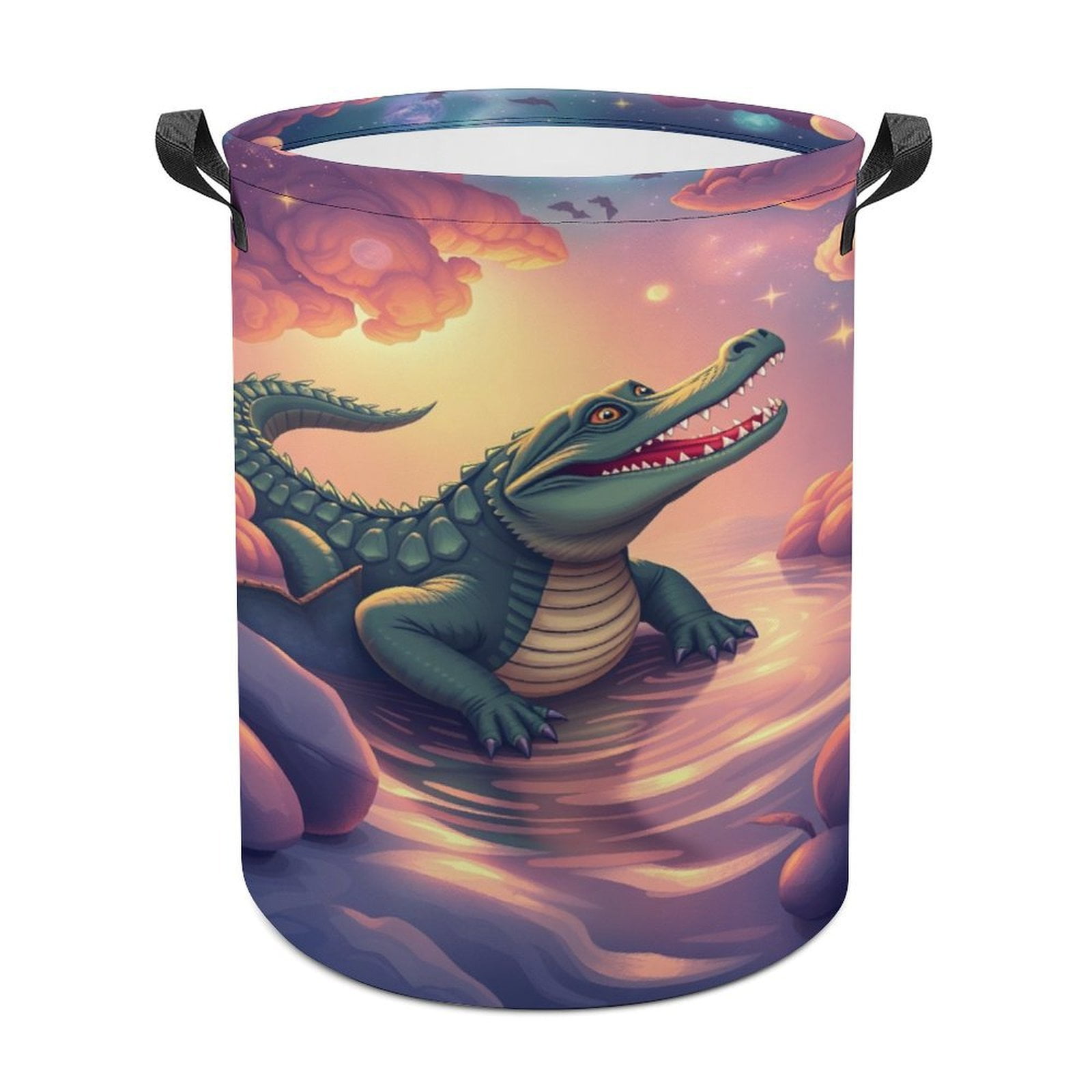 Crocodile Dreamy Sunset Sky Waterproof Storage Bag Household Dirty ...