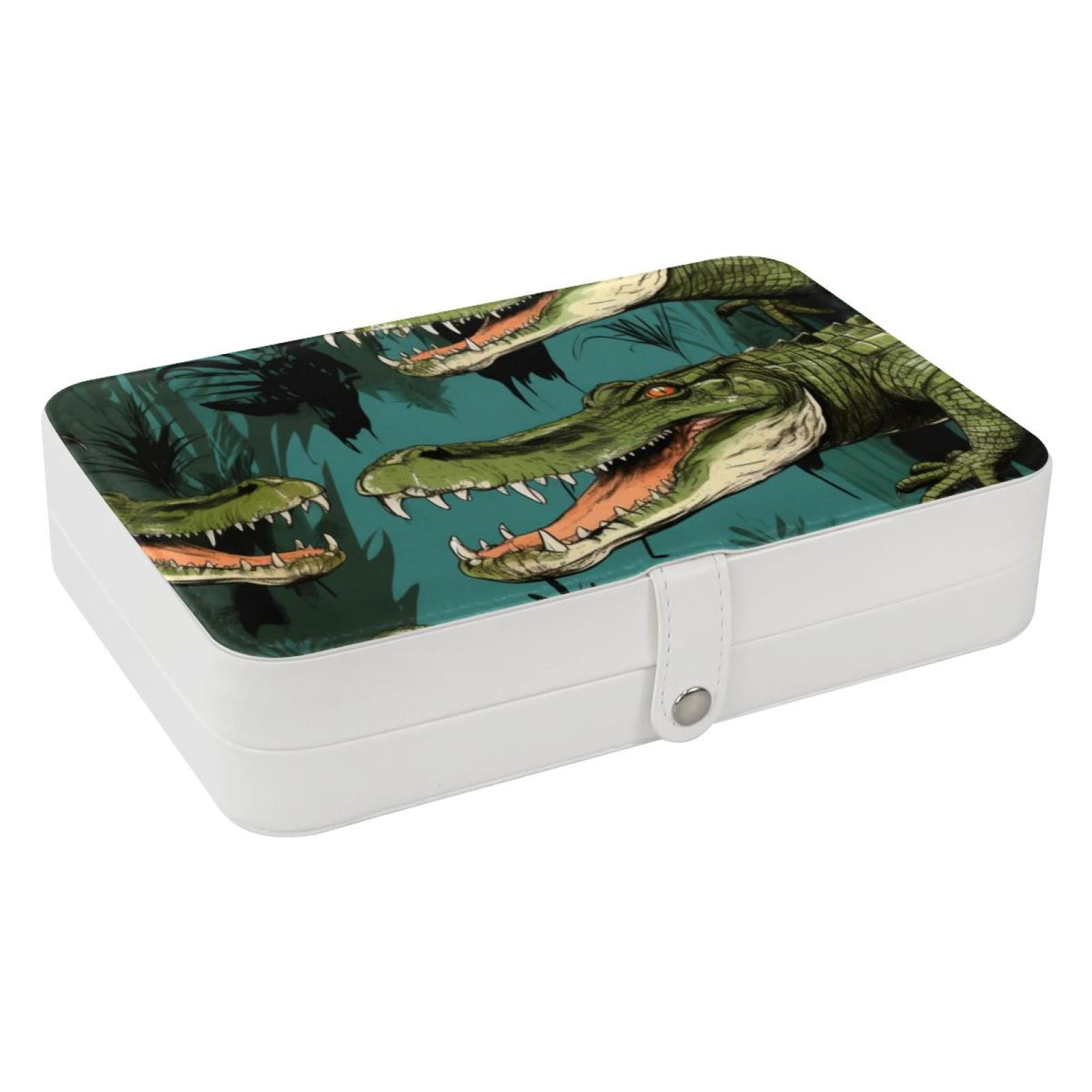 Crocodile Elegant PU Leather Jewelry Organizer Box with Removable ...