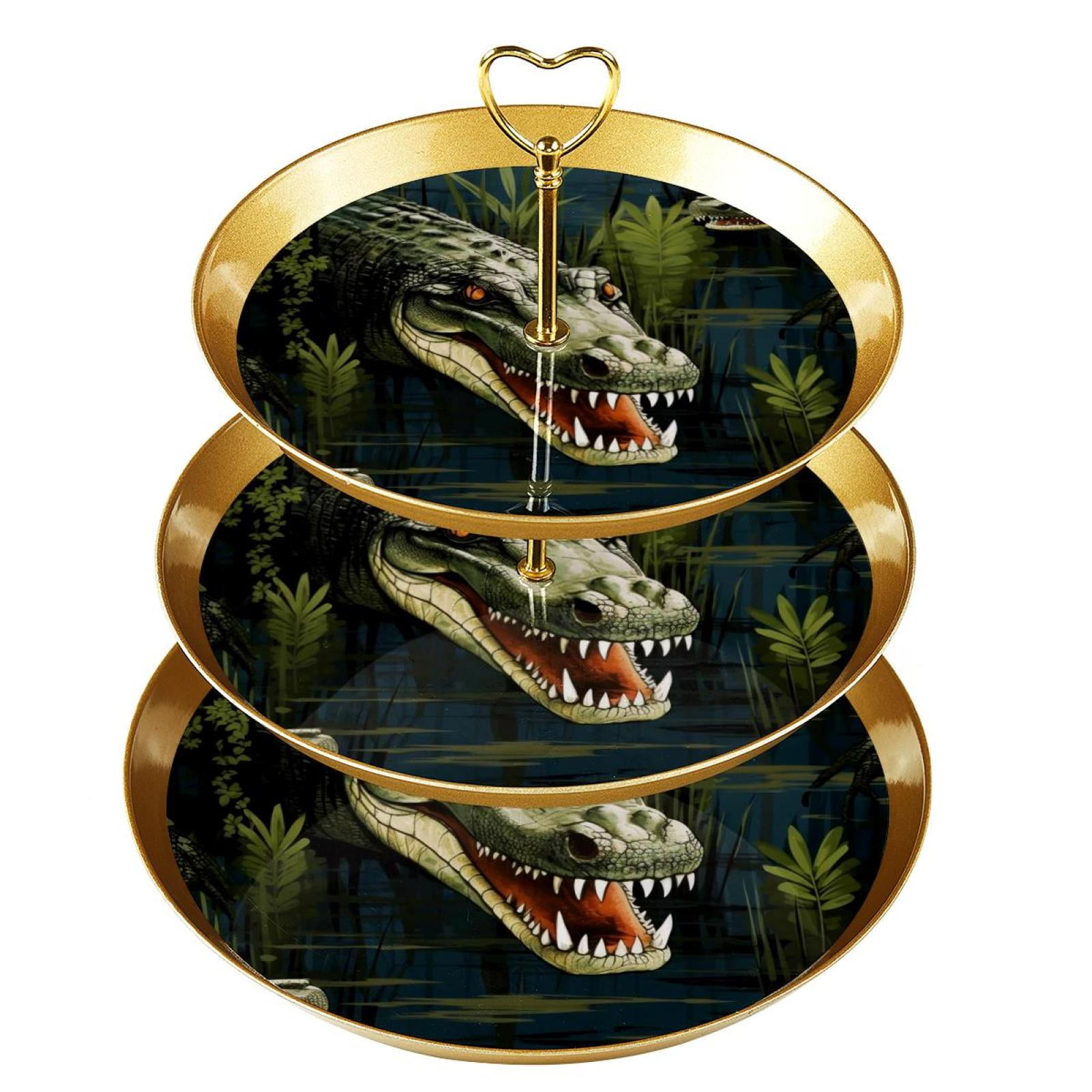 Crocodile Elegant Plastic Discs Cake Holder with Iron Pillars | Dessert ...