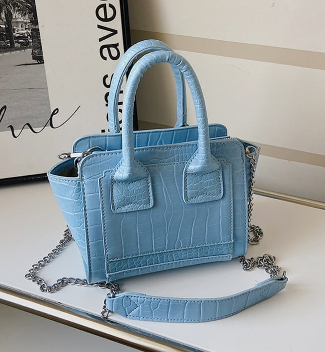 Crocodile Embossed Mini Bucket Bag (FreeSize, Black) - Walmart.com